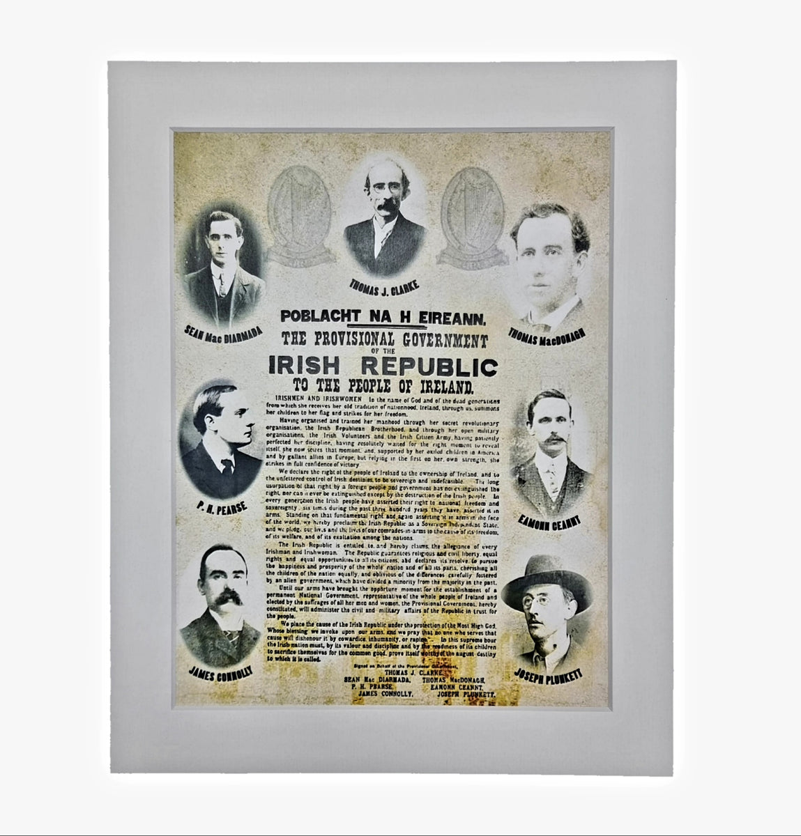 Liffey Artefacts Mounted Print Proclamation Of The Irish Republic ...